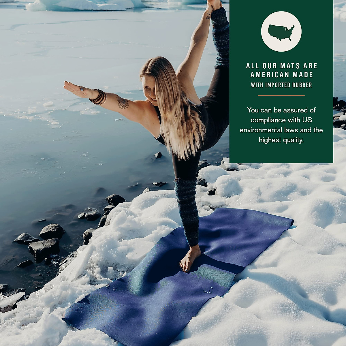 JadeYoga Level One Yoga Mat - Secure Grip, Comfortable & Durable Exercise Mat for Beginners - Portable Padded Mat - Fitness Mat for Yoga, Pilates, Stretching, Home Workout and More (Classic Blue)