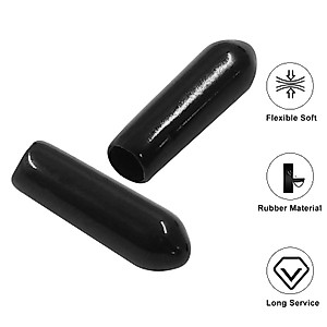 Unlorspy 100Pcs Black Rubber End Caps Flexible PVC Round End Cap Cover,Soft and Durable Plastic Screw Thread Protectors for Screw Bolt Pipe and Tubing Tip (4mm ID)