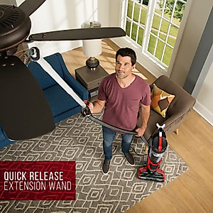 Dirt Devil Razor Vac Bagless Multi Floor Corded Upright Vacuum Cleaner with Swivel Steering, UD70350B, Red