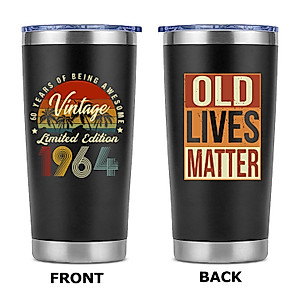 AYERMOYO 60th Birthday Gifts for Men,Best 60th Birthday Gifts for Men,1964 Birthday Gifts for Men,Gifts for 60 Year old Man,60 Year Old Gifts For Men, Friend,Dad,Husband - 20 Oz Tumbler(1964)