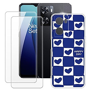 MILEGAO Oneplus Nord N20 SE Case + 2PCS Screen Protector Tempered Glass, Ultra Thin Bumper Shockproof Soft TPU Silicone Cover Case for Oneplus Nord N20 SE (6.56”)