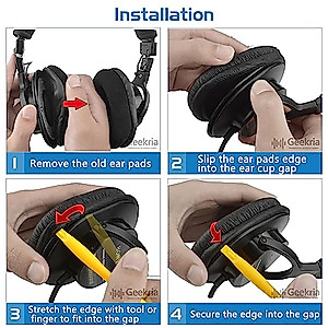 Geekria QuickFit Replacement Ear Pads for Sony MDR-7506, MDR-V6, MDR-CD900ST Headphones Ear Cushions, Headset Earpads, Ear Cups Cover Repair Parts (Brown)