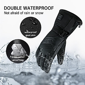 MOUNT TEC Explorer 3 Waterproof Heated Gloves for Women & Men Winter Thermal Gloves for Outdoor Activities Climbing Hiking Motorcycling (Black,XL)