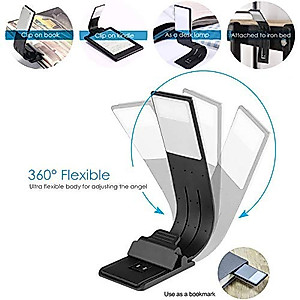 Ytuomzi Book Light, LED Reading Lamp USB Rechargeable Flexible Night Light 4 Level Brightness 360°Adjustable Clip on Work/Desk/Bed Lights for Amazon Kindle/eBook Reader/Book/iPad