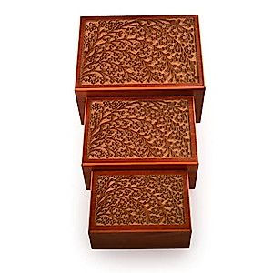 PCS Wooden Pet Urn Tree of Life Dog Urn for Ashes Carved Wood Urn Pet Cremation Box Urns for Dogs Ashes-Small