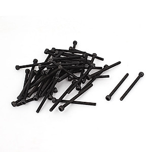 uxcell M3 x 40mm Alloy Steel Hex Bolt Socket Head Cap Screws Black 50 Pcs