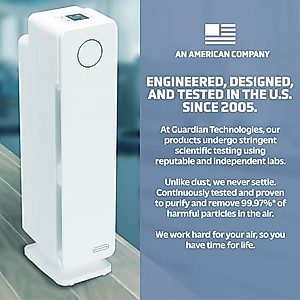 GermGuardian Air Purifier for Home, Large Rooms, H13 HEPA Filter, Removes Dust, Allergens, Smoke, Pollen, Odors, Mold, UV-C Light Helps Reduce Germs, 28 Inch, White, AC5350W