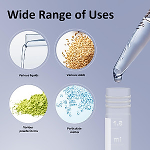 500pcs Sample Vials, 2ml Small Plastic vials w/Leak Proof Caps, Self-Stand Cryotubes Cryovial w/Scale & Writing Area, Cryogenic Vials for Low Temperature Storage