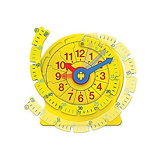 hand2mind - 92286 Number Line Clock for Kids Ages 5-10, Turn A Number Line Into A Clock, Hands-on Way to Go from Counting Numbers to Telling Time, Learning to Tell Time Clock, Homeschool Supplies (Set of 1)