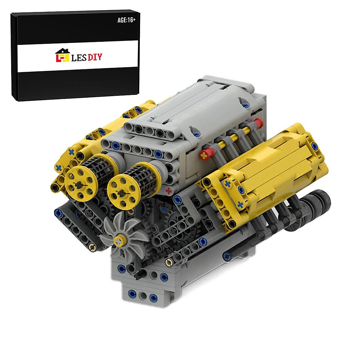 KAROYD Technic V8 Steam Engine Building Kit, Engine Series Building Blocks Set (770PCS) - Dynamic