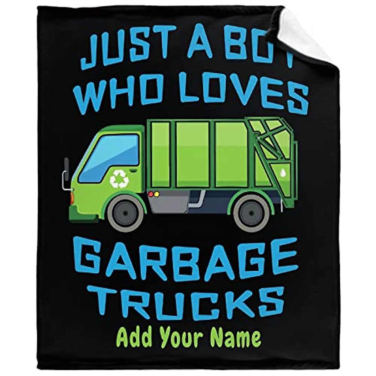 Jojizaio Custom Throw Blanket Just A Boy Who Loves Garbage Truck with Your Text Custom Throw Blanket with Your Text Personalized Blankets Best Gifts for Kids, Friends 40"x30" Extra Small