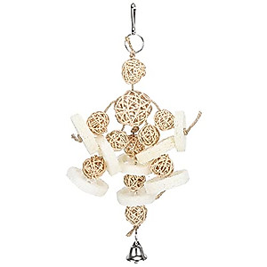 Rosvola Parrots Loofah Toy, Bird Rattan Ball String Firm for Play Toy for Large/Medium Size Parrots for Parrots Bite