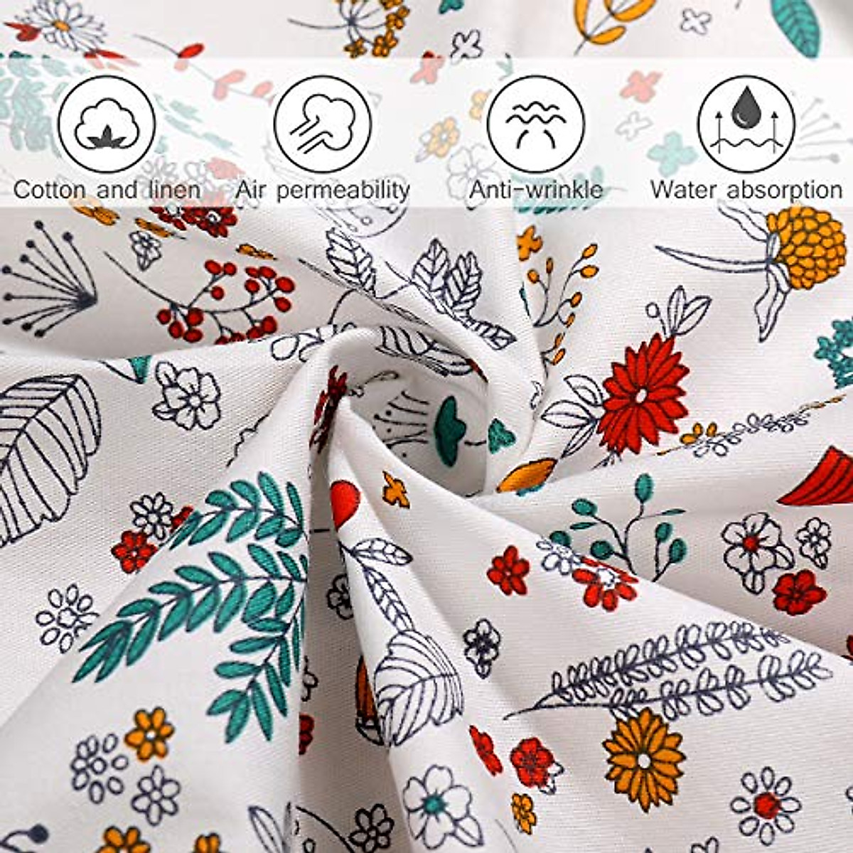 SUPVOX 6pcs Floral Cotton Quilting Fabric Patchwork DIY Flower Pattern Fabric Quilt Squares for DIY Craft Sewing Quilting Scrapbooking