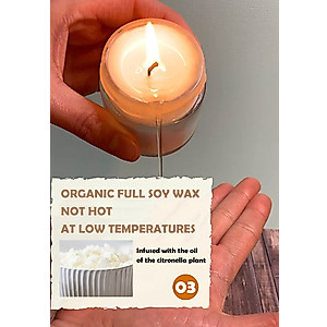 Citronella Candles Outdoor Indoor | Handmade Home Scented Jar Candles Gift Set for Women Men | Soy Wax Candles Aromatherapy Candle for Home Garden Patio Perfect for Christmas Valentine's Day Birthday