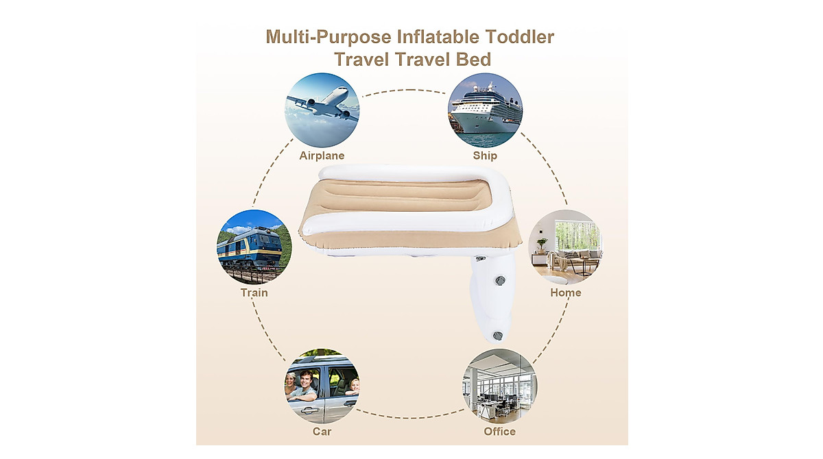 Athradies Inflatable Airplane Bed for Toddler - Travel Must-Have