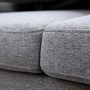 DHHU Sectional Sofa, L-Shaped Couch with 2 Cup Holder, Modular Sofá with Extra Wide Chaise Lounge, Living Room Furniture Sets with Storage Ottoman for Home Office, Apartment