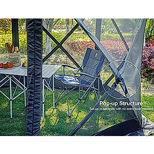 EVER ADVANCED Pop Up Gazebo Screen House Tent for Camping 11.5 ft for 8-10 Person Instant Canopy Shelter with Netting Portable for Outdoor, Backyard