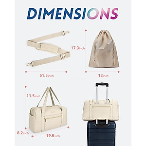 BAGSMART Travel Duffle Bag 31L Quilted Weekender Overnight Bag for Women with Laptop Compartment, Large Carry On Airport Bag with Wet Pocket & Shoe Bag for Travel, Business Trips, Sports