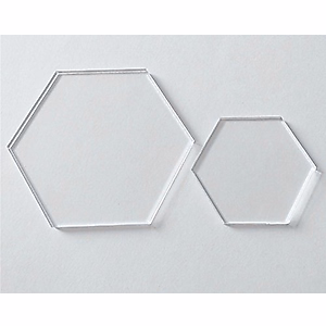 Clear Acrylic Laser Cut Hexagon Sheet, Hexagon Place Cards for Table Numbers, Guest Name, Food Signs and Special Event Decoration and DIY Accessory (3.0")