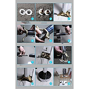 Brushed Gold Floor Mount Freestanding Bath Tub Filler Shower Unit Handheld Spary