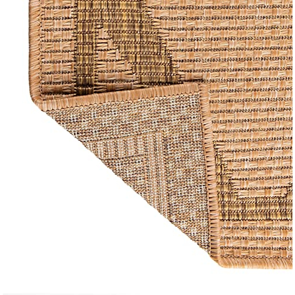 Unique Loom Trellis Collection Area Rug-Geometric Lattice Design, Moroccan Inspired for Indoor/Outdoor Décor, 6 ft x 9 ft, Light Brown/Brown