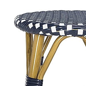 Safavieh PAT4018A Collection Kelsey Navy and White Indoor/Outdoor Bar Stool