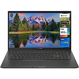 ASUS VivoBook 15.6" OLED FHD Laptop, Intel Core i7-1165G7 Processor, 16GB RAM 1TB PCIe SSD, Backlit Keyboard, Fingerprint Reader, Bluetooth, Webcam, Windows 10 Home, Black