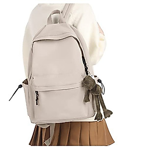 UPPACK Backpack Lightweight bag Waterproof college backpack for cute Aesthetic backpack Casual Daypack for Men Women(Beige)