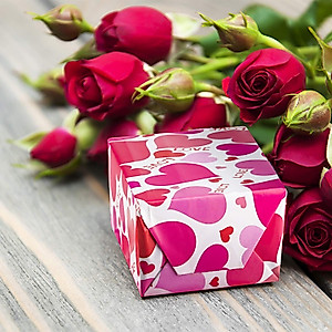 TUPARKA 6 Sheets Valentine's Day Wrapping Paper Printed Patterned Tissue Love Heart Wrapping Paper for Gift Wrap （Sweet Letters）