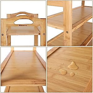 HOMMPA Bamboo Shoe Rack for Closet 6 Tier Shoe Organizer with Adjustable Shelves Solid Wood Shoe Shelf for Entryway Holds 18-24 Pairs Shoe Rack Organizer for Living Room Bedroom Bathroom