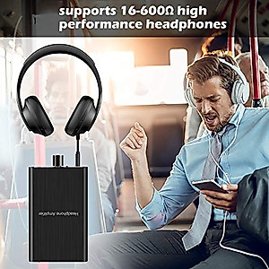 Headphone Amplifier with Bass Boost, Support 3.5mm AUX and Type-C 16-600Ω Headphone -3.5mm Stereo Audio Out, GAIN, Bass for Mac, Phones, iPad, MP3, MP4 and Computers,Xbox one,PS4,PS5 Controller