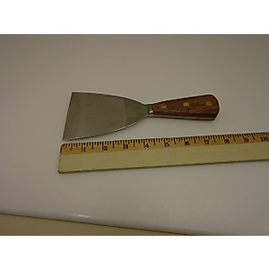 Dexter 3 inch High Carbon Steel Scraper Forged Semi Flex Angled Blade Full Tang with Triple brass rivets 525-3F Wood Handle