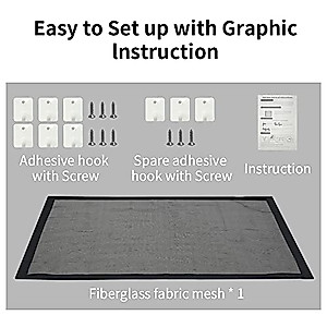 NWK 43'' X 30'' Magic Pet Gate Baby Gate for The House Stairs Providing a Safe Enclosure for Pets to Play and Rest, 6 Straps Design, 9 Hooks