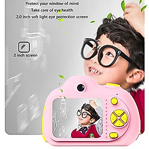LINXHE Kids Digital Camera for Boys & Girls - 2.0 Inch Selfie Camera for Kids, 1080P FHD Rechargeable Children Video Camera for Christmas New Year Gift (Color : Yellow)