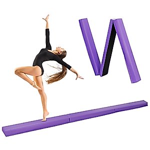 JupiterForce 9ft Folding Balance Beam Folding Gymnastic Beam Extra Firm Foam Anti-Slip Bottom Floor Equipment Easy to Store&Carry for Home Training, Exercise, Kids, Adult (9 Feet)