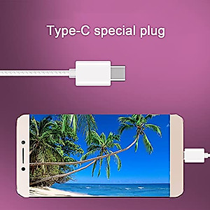 Trusway in-Ear Wired Headphones Earbuds with Microphone and Volume for Universal Earphone Noise-canceling 1.2m Stereo Wired for Mobile Phone Blue-Type-c