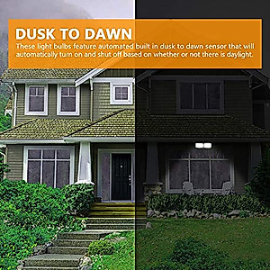 FAGUANGAO Dusk to Dawn LED Security Light,18W Plug in Flood Light Outdoor,5000k Daylight,1600lm, IP55 Waterproof,Adjustable 2 Heads Wall Light for Garage, Porch, Yard, Black