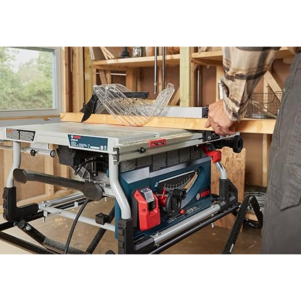 BOSCH GTS15-10 10 Inch Portable Jobsite Table Saw with Gravity-Rise Wheeled Stand, 15 Amp, 32-1/8 Inch Rip Capacity, 4 HP