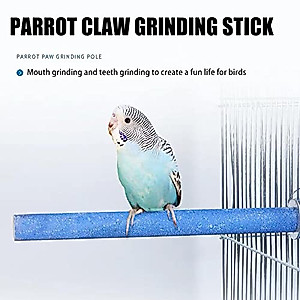 HBaby Parrot Perch Stand Toy Wooden Bird Perch Stand Birds Paw Grinding Rough-surfaced Stick Cage Accessories for Cockatiels,Cockatoo,Lorikeet,Random Color