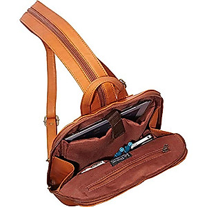 Le Donne Leather Women’s Tech-Friendly Backpack – Premium Full-Grain Colombian Vaquetta Leather Backpack, 11” x 12” x 4” (Tan)