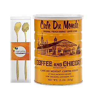 Cafe du Monde Ground Coffee 15 Oz (425 g) With 2 Coffee Spoons (1 CAN)