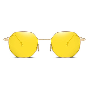 FEISEDY Hipster Small Polygon Women Men Sunglasses Delicate Metal Frame B2254