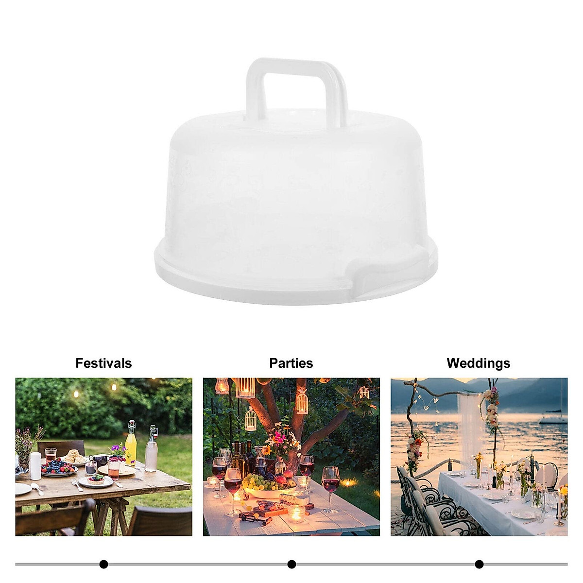 Reusable Cake Carrier Handle Portable Bread Box Cake Keeper Cake Storage Container Transporting Cakes Pies Desserts Fits Standard Cake Boxes Easy Clean