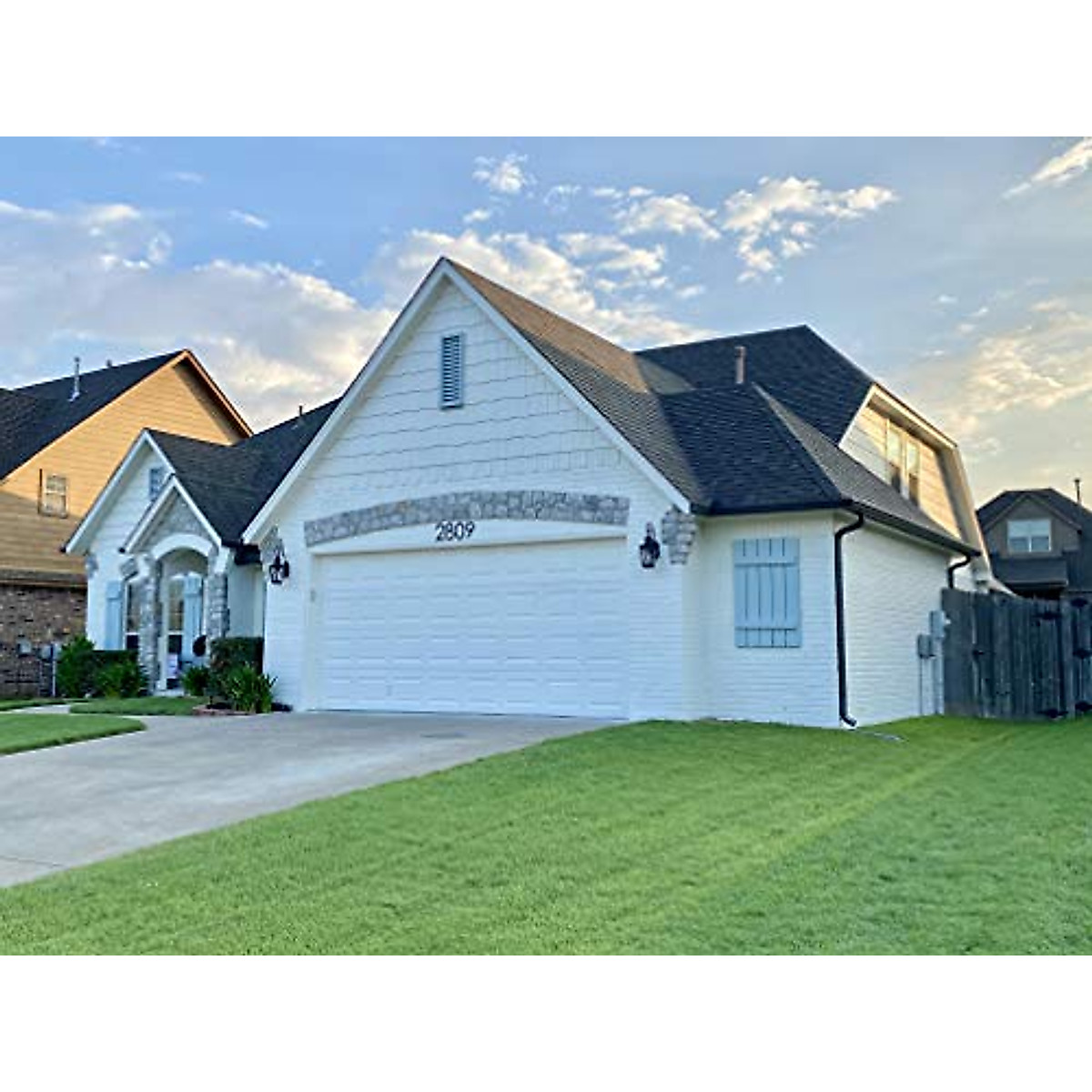 8 inch Large Modern House Numbers, Black plastic with hardware included (1)