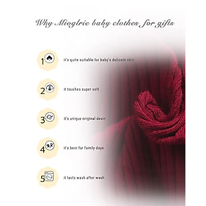 Mioglrie Newborn Baby Girl Clothes Romper Cute Baby Girl Stuff Cotton Newborn Girl Clothes Ruffle Baby Girl Outfits Gifts Maroon 0-3 Months Baby Girl Clothes