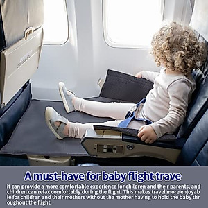 Airplane Footrest, Airplane Seat Extender for Kids, Toddler Airplane Bed, Airplane Travel Essentials, and Leg Rest for Children to Lie Down on The Plane (Grey)