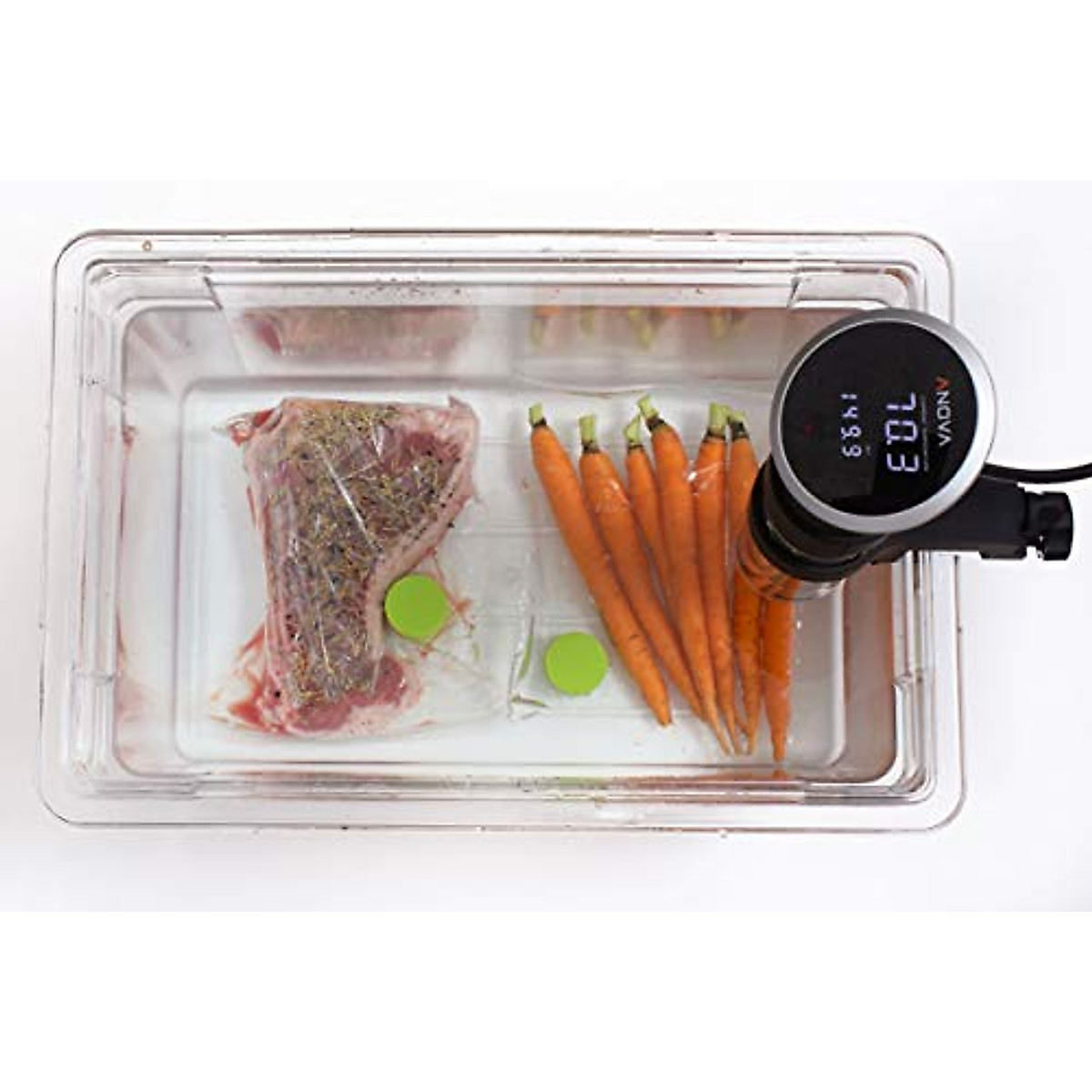 KORE Sous Vide Weighted Magnets | Stainless Steel & Food Grade Silicone | Keep Food Bags Fully Submerged & Prevent Floating Bags | Heavier & Better than Clips, Racks and Other Sous Vide Accessories (Apple Green - 2 pack)