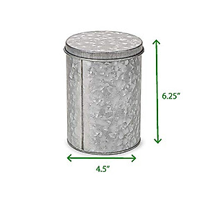 Mind Reader Galvanized 3 Pc Set Canisters, Food Storage Containers, Kitchen, Coffee, Tea. Cookies, Candy, Sugar, One Size, Silver 3 Pack w Lids