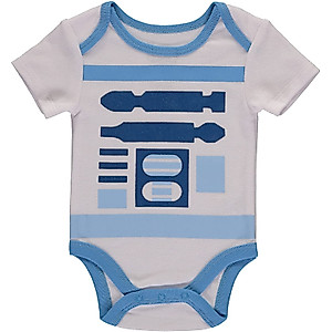 Star Wars Baby Boys' Short Sleeve Bodysuit Five Pack - Star Wars Baby Clothes One Piece Multipack Featuring Baby Yoda, Chewbacca, Boba Fett, R2-D2, and Darth Vader