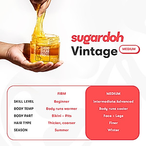 Sugardoh Sugar Waxing Kit for Women As Seen On Shark Tank (Vintage Kit Medium) - Face, Arms, & Legs - Sugar Wax Hair Removal - Sugaring Tiktok Products - Bikini Wax Kit for Women - Sugaring Kit